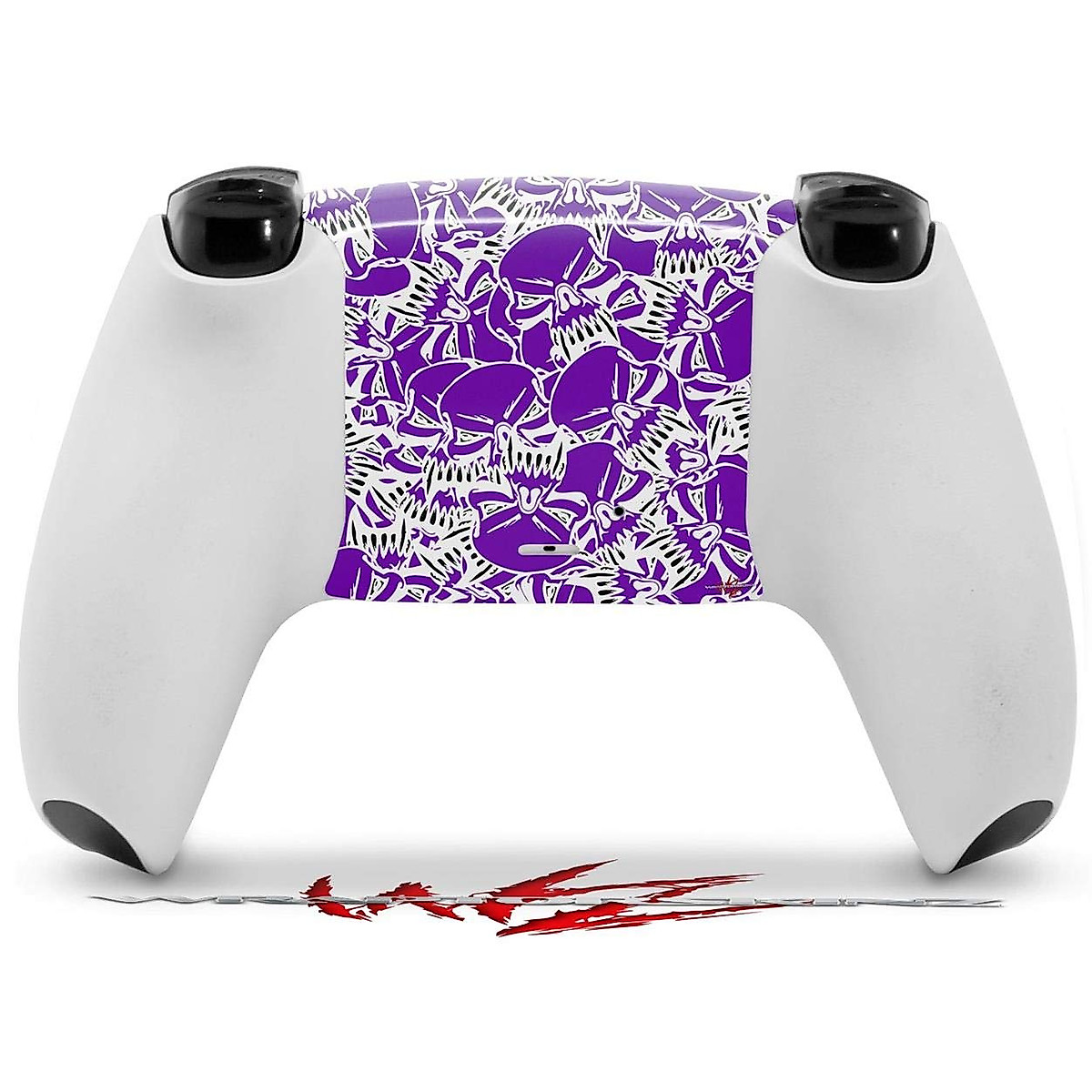 WraptorSkinz Skin Wrap compatible with Sony PS5 DualSense Controller Scattered Skulls Purple (CONTROLLER NOT INCLUDED)