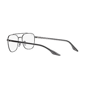 Ray-Ban RX6485 Square Prescription Eyewear Frames, Gunmetal/Demo Lens, 55 mm