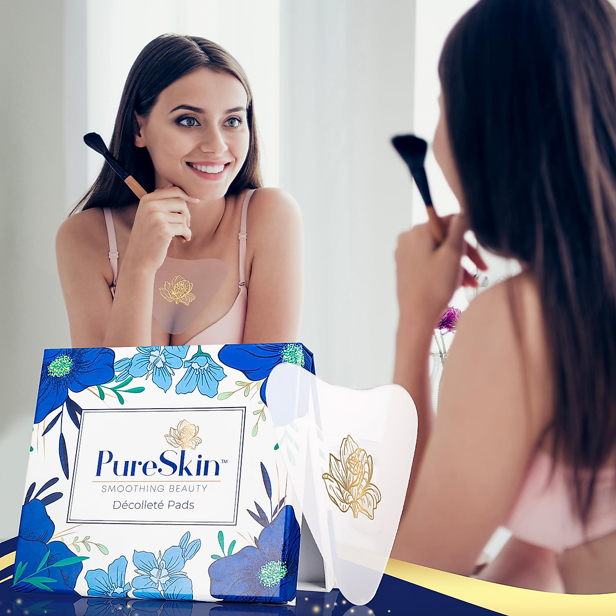 PureSkin Chest Wrinkle Pads-4 PACK -Decollete Anti Wrinkle Chest Pads | Silicone Patches for Wrinkles | Chest Wrinkles from Side Sleeping | Chest Wrinkles | Silicone Chest Pads