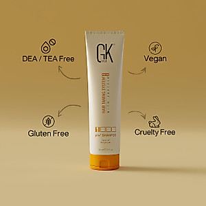 GK HAIR Global Keratin pH+ Pre-Treatment Clarifying Shampoo (3.4 Fl Oz/100ml) For Preps Hair Deep Cleansing,Removes Impurities -With Aloe Vera, Vitamins & Natural Oils All Hair Types Men and Women