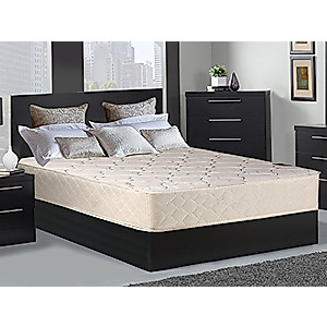 Greaton Medium Plush Tight top Innerspring Fully Assembled Mattress, Good for The Back, 75" X 33", White & LT Brown