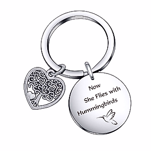 De&ai Hummingbirds jewelry mom Memorial keychain Loss Of Loved One gift father bereavement keychain Hummingbirds sympathy jewelry Hummingbirds Remembrance keychain