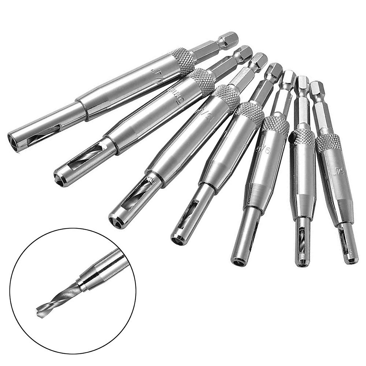 Yakamoz 17Pcs 1/4-Inch Hex Shank Self Centering Drill Bit Set Hinge Tapper Core Center Drill Bits for Door Window Cabinet Hole Opening Woodworking Tool, 5/64'' 7/64'' 9/64'' 11/64'' 13/64'' 5mm 1/4''