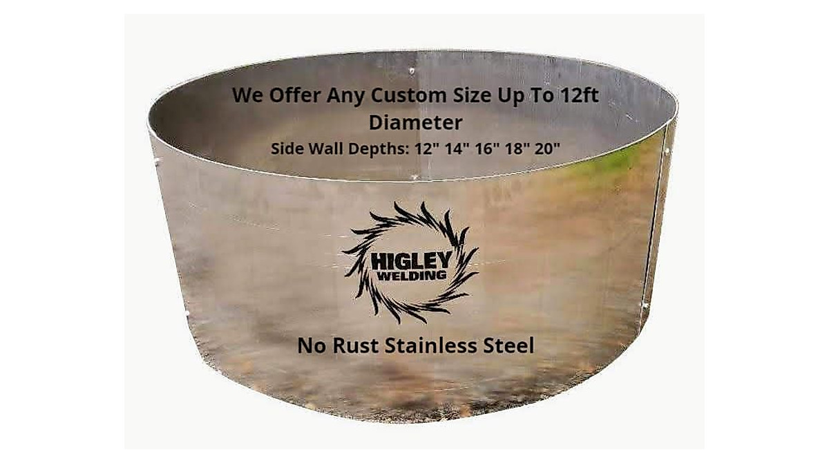 18" Deep Stainless Steel Fire Pit Liner - Durable & Custom
