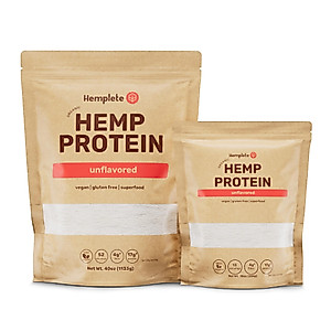 hemplete Organic Hemp Heart Unflavored Vegan Protein Powder, Plant-Based for Balanced Nutrition, All-Natural, 1 Ingredient, No Artificial Ingredients, Easy to Digest & Mix (10oz)