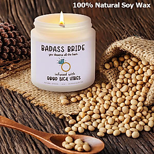 Badass Bride Lavender Scented Bride Candle with Gift Box Bride to Be Gift,Bridal Shower Gift,Wedding Gifts, Funny Bridal Gift for Women - Engagement, Bachelorette Party 4oz