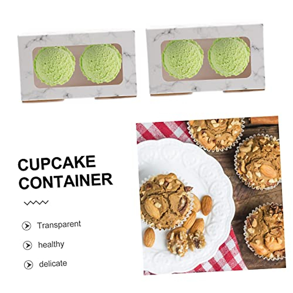 Abaodam 10pcs Box Cake Box Cupcake Carrying Case Cupcake Takeout Container Cupcake Container Bakery Cupcake Holder Cookie Carrier with Lid Cake Containers Paper White Suitcase Egg Tart