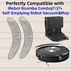 GVMM mop pad Compatible with iRobot Roomba Combo j7/j7+Microfiber Mopping Pad, Washable & Reusable Cleaning Refill Pads (4 Packs)
