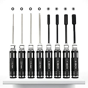 16pcs Hex Allen Screwdriver Kit - RC Hex Driver Set - Hex Nut Driver Set Wrench Key Driver Tool for Rc Car Traxxas Helicopter (Classic Edition)