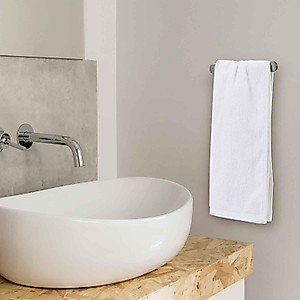 MyGift 6 Inch Gunmetal Hand Towel Holder Rack, Wall Mounted Premium Hotel Series Dark Gray Metal Hook for Hanging Hand Drying Towels, Bathroom Hand Towel Ring