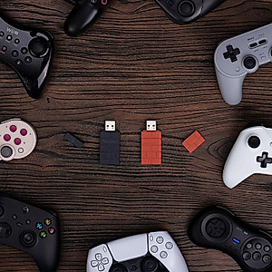 8BitDo USB Wireless Controller Adapter 2 Converter Dongle for Switch/Switch OLED,Steam Deck,Windows,Raspberry Pi, macOS, PS5/PS4/PS3 Controller,Xbox Series X/S,Xbox One Bluetooth Controller OTG Cable