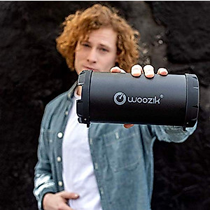 WOOZIK Rockit Go / S213 Bluetooth Speaker, Wireless Boombox Indoor/Outdoor with FM Radio,Micro SD Card, USB, AUX 3.5mm Support, Rechargeable Battery, Strap for Travel, Great for Parties! - Black