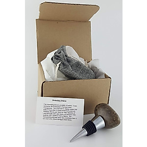 PETOSKEY STONE WINE STOPPER | For Lovers of Wine and Michigan | Includes Complimentary Gift Bag| MADE IN MICHIGAN!