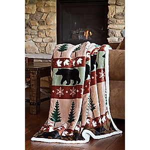 Carstens, Inc, Cascade Ridge Soft Sherpa Plush Throw Blanket, 54" x 68"