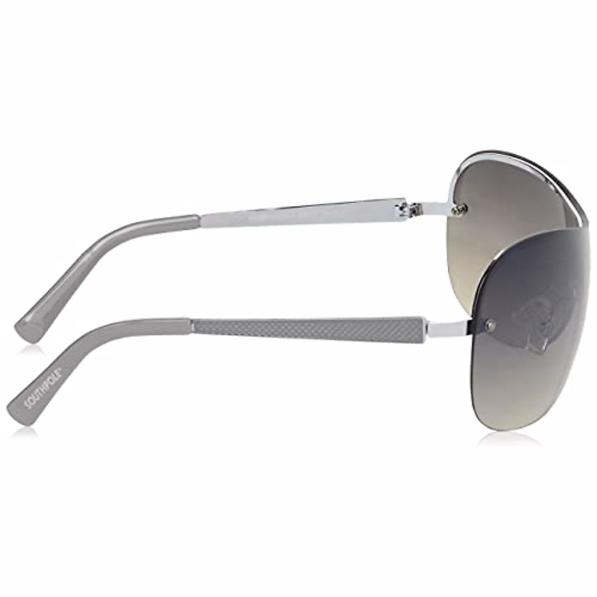 SOUTHPOLE Women's 444SP Vintage 90s Metal Shield Rectangular Sunglasses (139mm) -UV400 Protection, Trendy Gift, Silver & Grey, 139 mm
