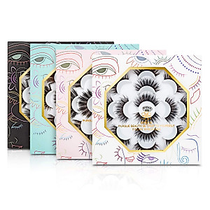 DYSILK Mink Lashes Fake Eyelashes - Wispy Lashes 7 Pairs Faux Mink Eyelashes 6D Lashes Natural Look Pestañas Postizas Wispy Eyelashes Fluffy Lashes Reusable Dramatic Lashes |002