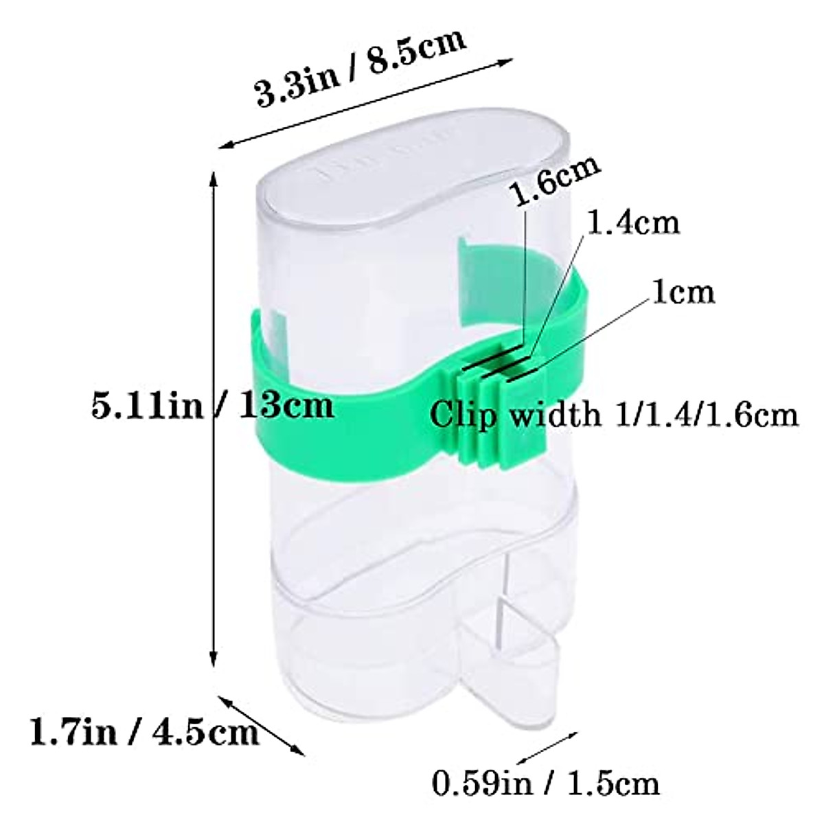 [2 Pack] Seneme Automatic Bird Water Dispenser for Cage, Birds Clear Dispenser Food Feeder, Bird Food Feeder for Cage with 1 Pcs Plastic Fruit Vegetable Feeder