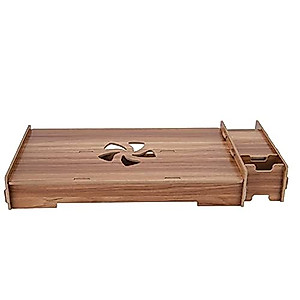 ROLTIN Wooden Computer Monitor Stand Riser Desktop Storage Shelf Laptop Stand Organizer Monitor Holder for Home Office Supplies