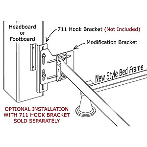 Ronin Factory Bed Frame Brackets Adapter for Headboard Extra Heavy Duty, Set of 2 Brackets with Hardware Modification Plate