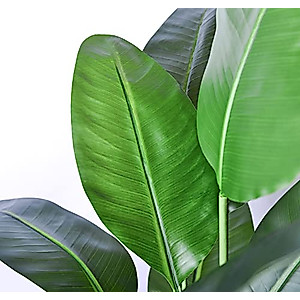 HAIHONG 2Packs 4FT Artificial Bird of Paradise Plant,Faux Palm Tree Potted Plant with Real Touch Leaves,Fake Trees for Home Living Room Office Indoor Outdoor Decor(4 FT-2Packs)