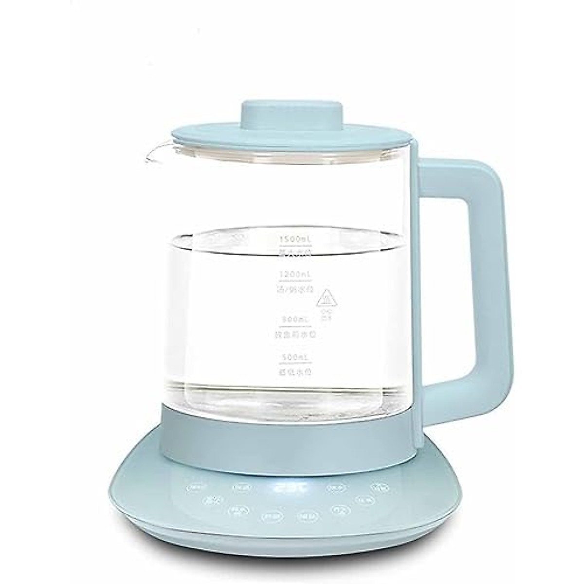 1.5L Household Electric Kettle Health Pot Automatic Thickening Glass Multi-Function Kettle Electric Boiling Teapot 12H Insulation High Borosilicate Glass A,1.5L
