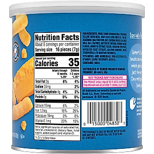 Gerber Snacks for Baby Lil’ Crunchies Baked Grain Snack (Mild Cheddar, Veggie Dip, Pack of 6)