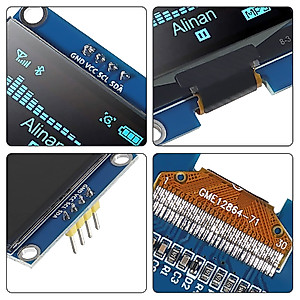 Alinan 2pcs OLED Display Module I2C 4pin 128X64 1.3 Inch Display Module SSH1106 SSD1306 Blue for R3 STM