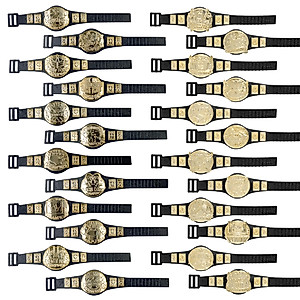 Complete Set of 24 Wrestling Figure Championship Belts for Wrestling Action Figures [Series 1 & 2]