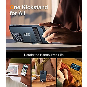 TORRAS iPhone 14 Pro Max Case with Stand [10 Ft Military Drop Protection] [3 Stand Ways Built-in Kickstand] Shockproof Slim Translucent Matte iPhone 14 Pro Max Phone Cases 6.7 '' 2023, Black