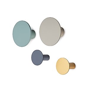 Essentra Home Multicolor Wall Mounted Coat Hooks, Decorative Entryway Wall Hooks. Set of 4