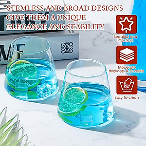 Zubebe Set of 10 Stemless Wine Glass Stemless Wine Glasses Drinking 12 oz Modern Wine Glasses Stemless Dishwasher Safe Gifts