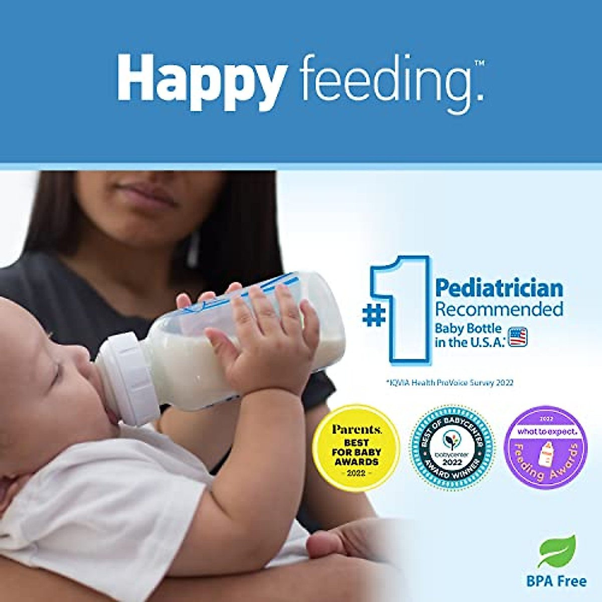 Dr. Brown’s Natural Flow Anti-Colic Options+Wide-Neck Baby Bottle, 5 oz/150 mL, Level 1 Nipple, 1-Pack, 0m+