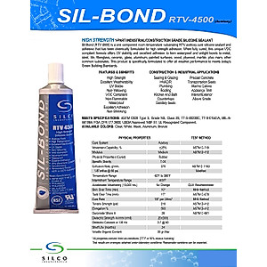 Silicone RTV 4500 Food Contact Safe High Strength Silicone Sealant, Clear (2.8 FL. Ounce)