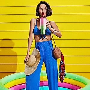 ENCOOL 40 oz Tumbler with Handle and Straw, 100% Leakproof Insulated Tumbler with Lid and Straw, Stainless Steel Travel Mug, Keeps Cold for 34 Hours, Car Cup Holder Friendly (Lavender)