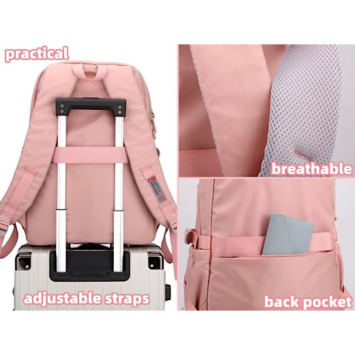 H HIKKER-LINK Laptop Backpack Stylish College Backpack Shoulder Bag Daypack Rucksack Gray