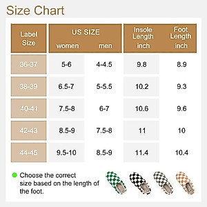 RaepperHan Checkered House Slippers for Women Men, Plaid Scuff Slides Women Cozy Memory Foam Slipper, Slip-on Shoes Indoor Outdoor with Non-slip