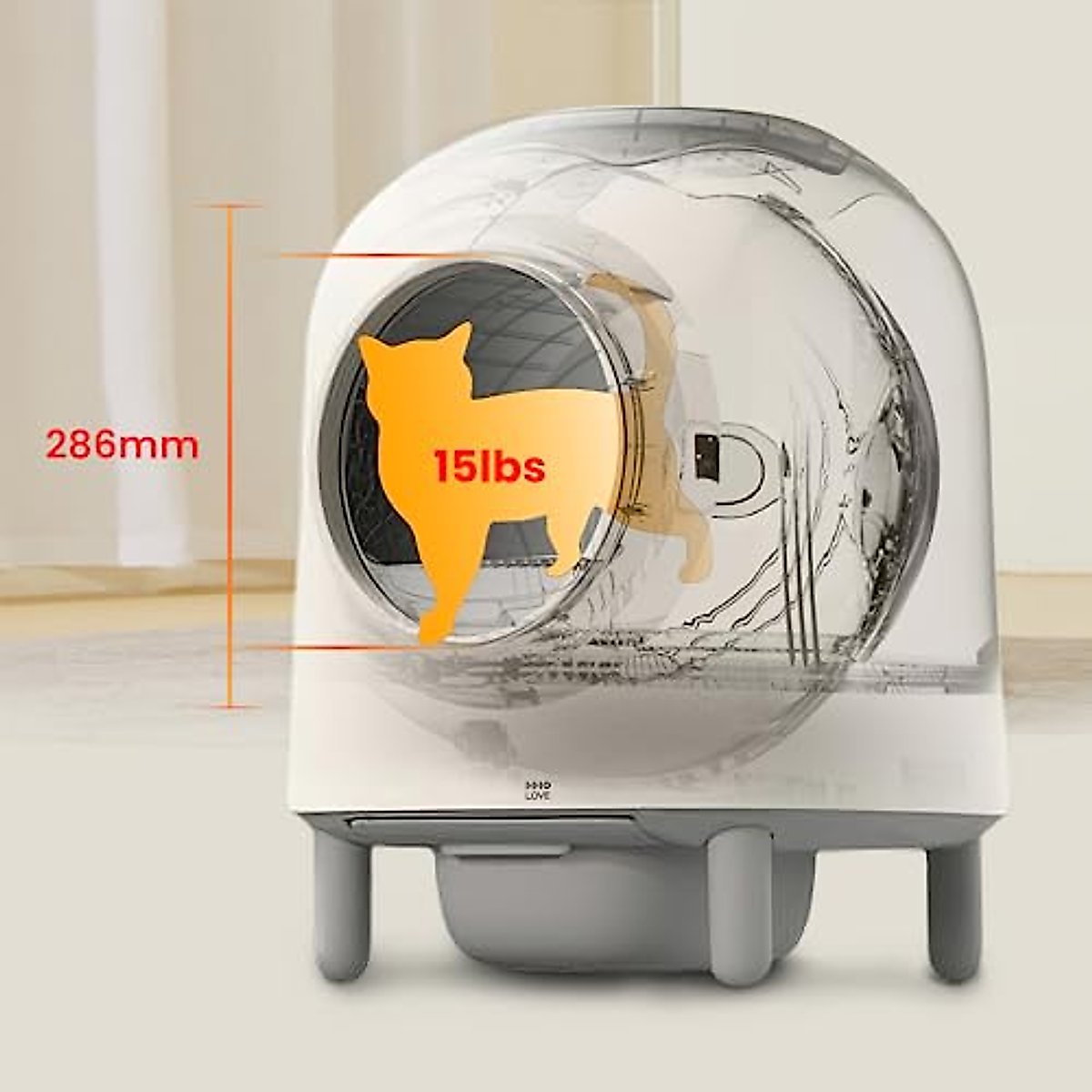 HHOlove Automatic Cat Litter Box, Self Cleaning Box with Remote App Control, Alerts, Odor Suppression, Disassembly for Multiple Cats