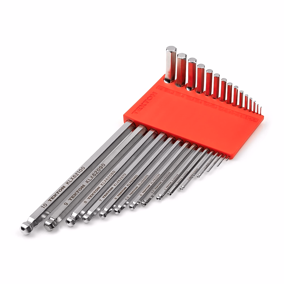TEKTON Ball End Hex Key Set, 15-Piece (1.3-10 mm) with Holder | KLX91201