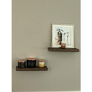 AVIGNON HOME Rustic Floating Wood Shelves Wall Mount Hanging Shelves Book Shelves Industrial Wood Book Shelves Storage, Display & Decor 16" Wide (Brown, 16 inches)