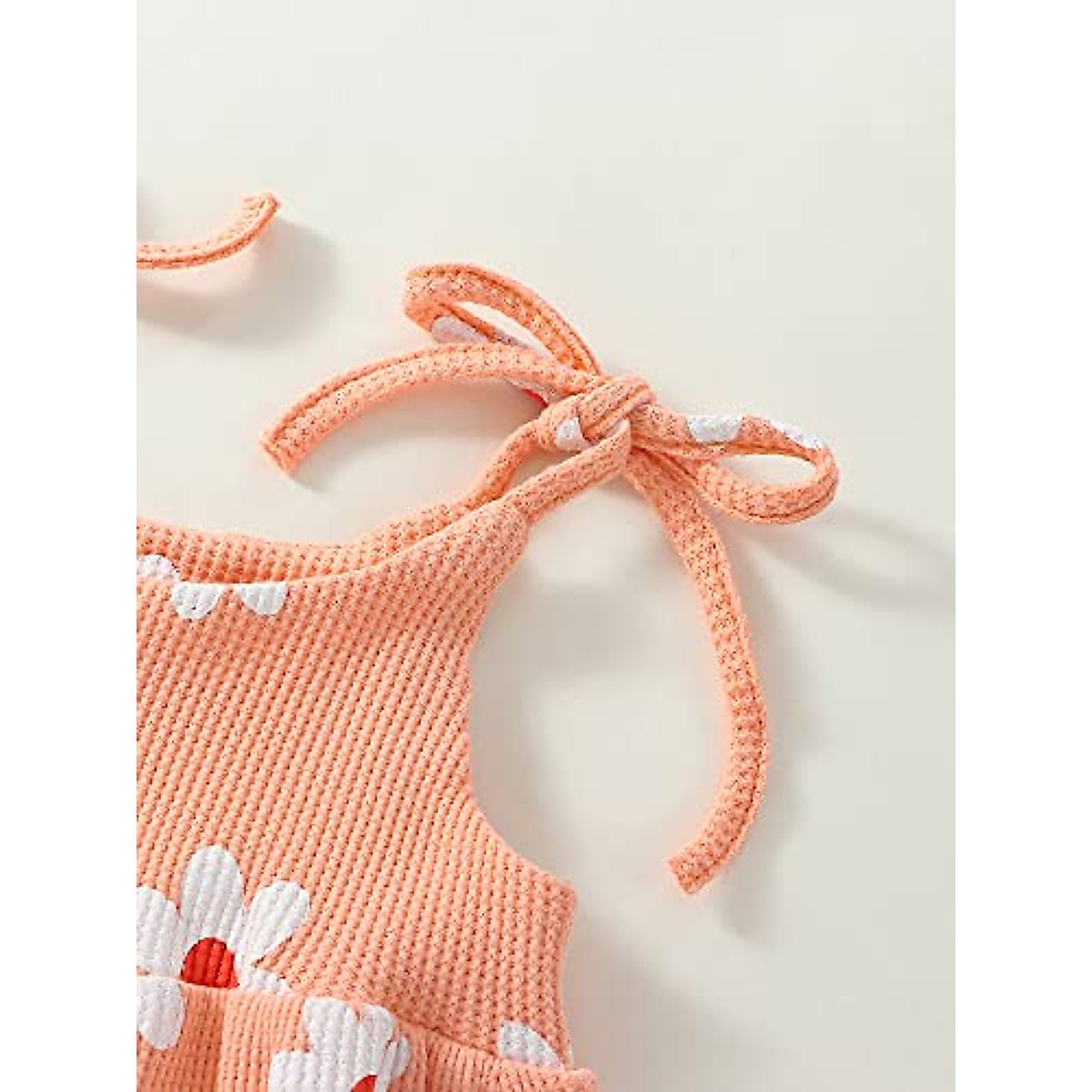 Baby Girl Dress Newborn Romper Floral Ruffle Princess Tutu Dress Summer(E Orange Pink Flower, 0-3 Months)