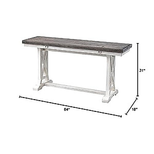 Coast to Coast Imports Bar Harbor II Fold Console Table, Cream, 18" D x 64" W x 31" H, (A48111)