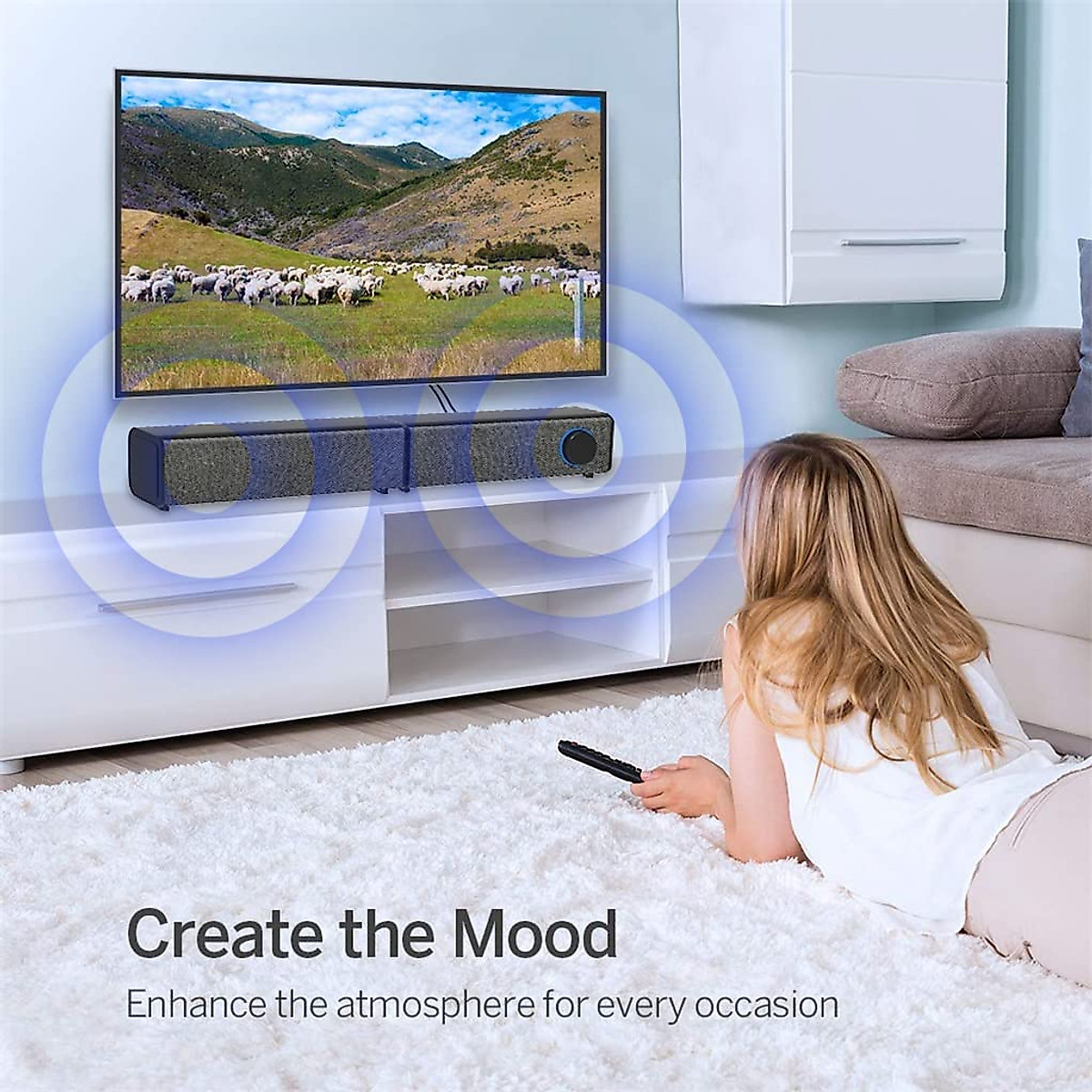 IRDFWH Speakers TV Sound Bars Detachable Soundbar Home Theater Dual Connection Methods for TV PC Smartphone