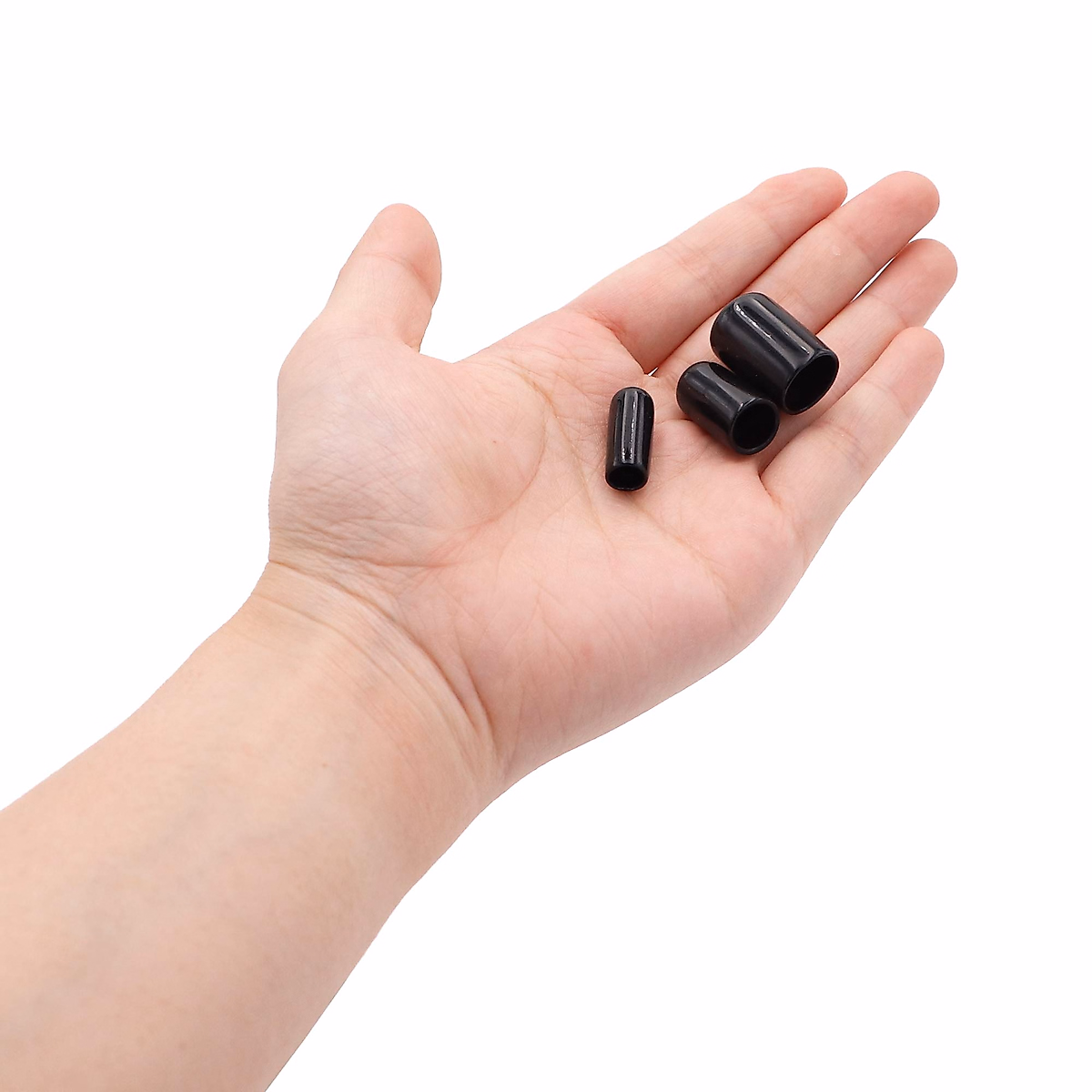 30pcs Black Pipe Post Bolt Screw Rubber Thread Protector Cover Vinyl Tube End Caps,Assorted 1/4-inch to 1/2-inch-3 Sizes