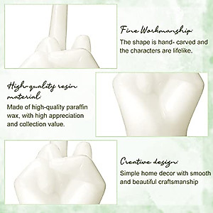 4 Pcs Middle Finger Candle Funky Hand Candles Cool Candles Trendy Aesthetic Candle Cute Hand Gesture Candles for House Office Room Bedroom Bathroom Home Decor Supplies (White)