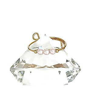 Pink Pearl Spinner Fidget Ring, Sterling Silver 14K Gold-Filled Open Wire Band, Helps Relieve Stress Anxiety Worry, Adjustable Ring, Jewelry Inspirations