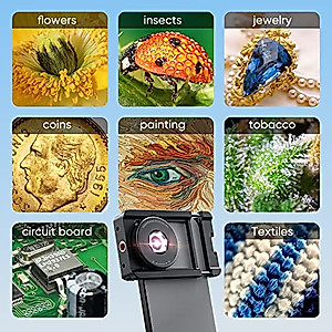 APEXEL Phone Macro Lens, 100X Microscope for Android/iPhone Micro Camera with LED Light CPL Handheld Pocket, Compatible with Smartphone Accessories Macro Focus Glass for Gift.