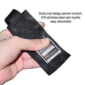 Premium Lashing Strap 1" x 13 ft,Tie Down Straps with Heavy Duty Cam Buckle with Sturdy Pad Secure Straps up to 1000 lbs Capacity for SUP, Kayak, Surboard, Cargo, Trailer, Luggage and More, 2 PCS/Set