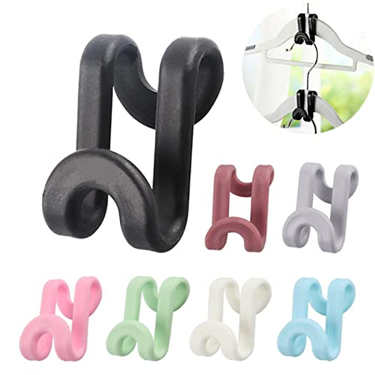 DHDestined Fateful 70 Pack Clothes Hanger Connector Hooks, Mini Cascading Hanger Hook, Heavy Duty Space Saving for Closet