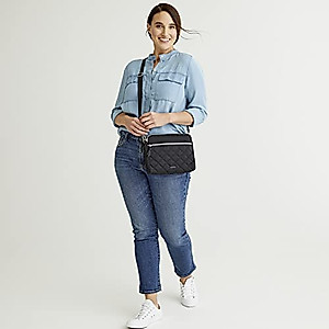 Vera Bradley Women's Performance Twill Triple Compartment Crossbody Purse, Olive Leaf, One Size