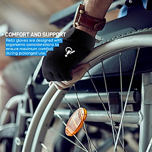 Rebz wheelchair full thumb fingerless gloves ideal choice for active lifestyle wheelchair gloves for men non slip Grip to boost mobility breathable wheelchair gloves for intense sports- racing